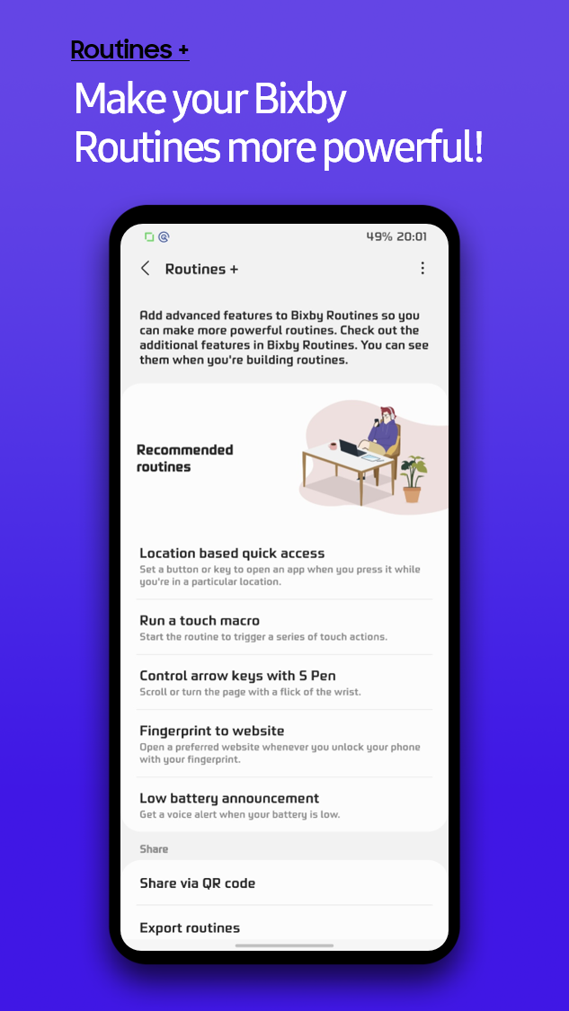 Routines + - Apps on Galaxy Store