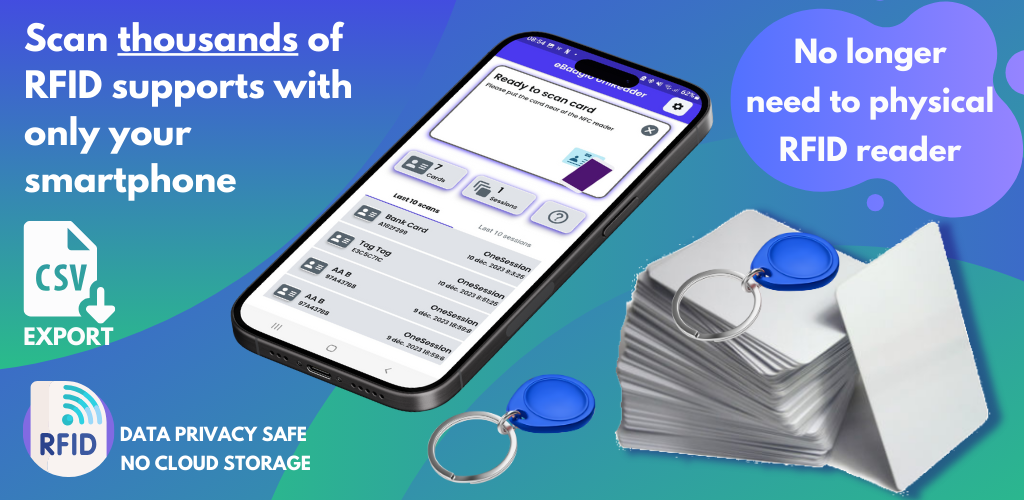 NFC & RFID reader Inventory - Scan and inventory many NFC supports and ...